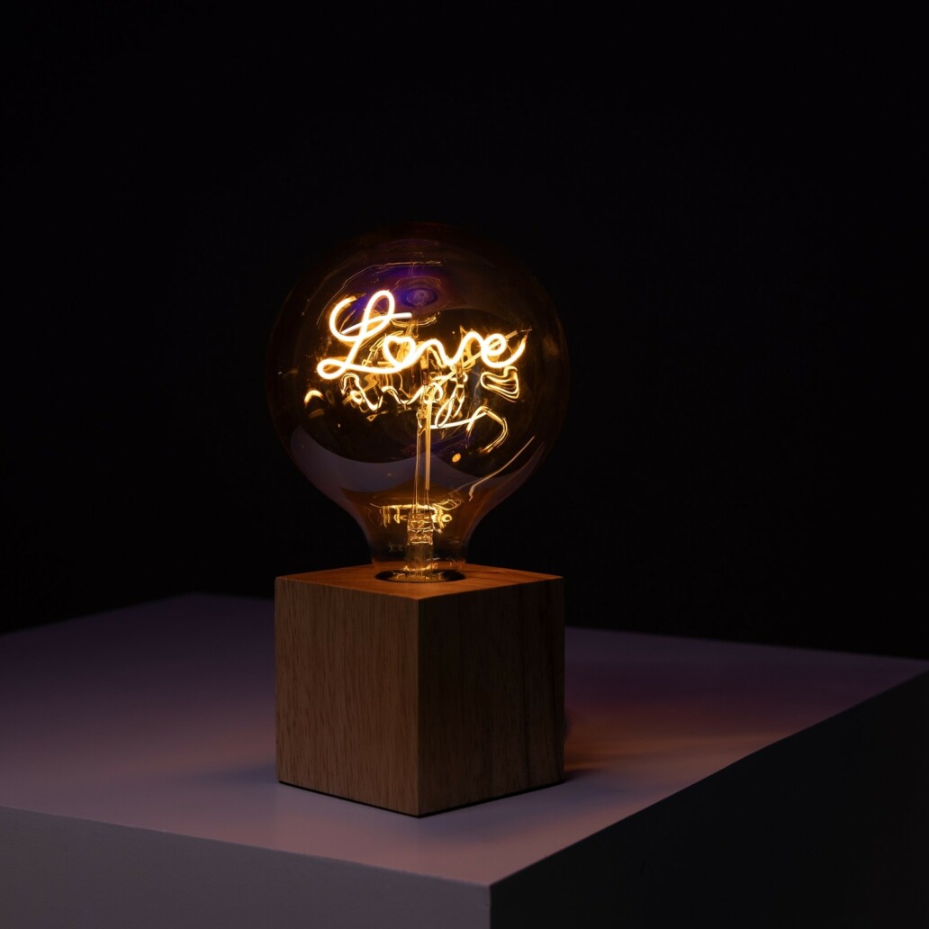 Pink Love Edison Bulb Lamp - Echo Neon Studio