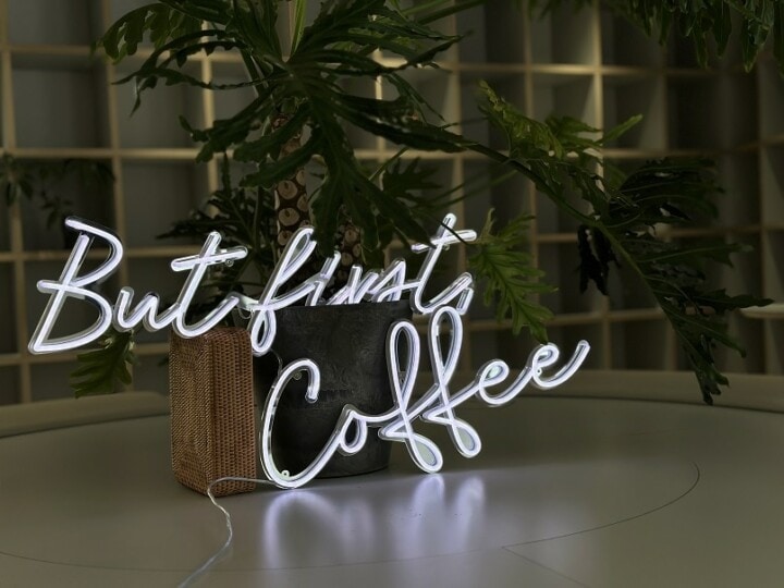 But First, Coffee LED Neon Sign for Kitchen & Cafe Wall Decor | Echo Neon
