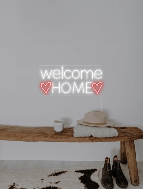 Welcome HOME Heart Neon Sign | Echo Neon