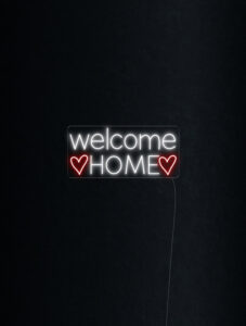 Welcome HOME Heart Neon Sign | Echo Neon