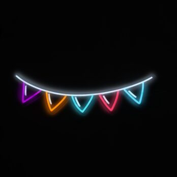 Vibrant Colorful Flag Neon Sign for Parties & Events
