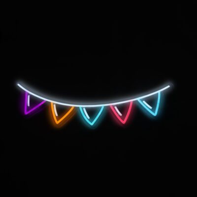 Vibrant Colorful Flag Neon Sign for Parties & Events